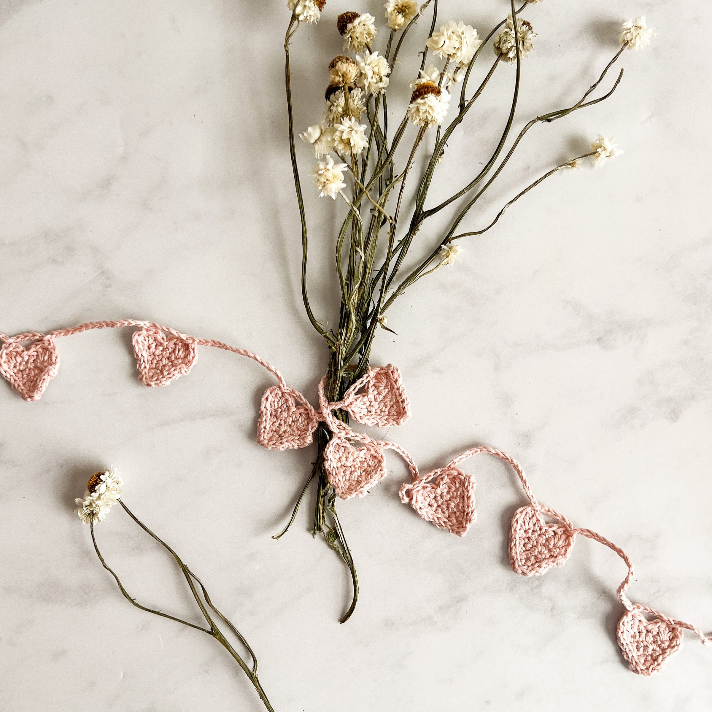 Crochet Heart Garland Pattern & Video