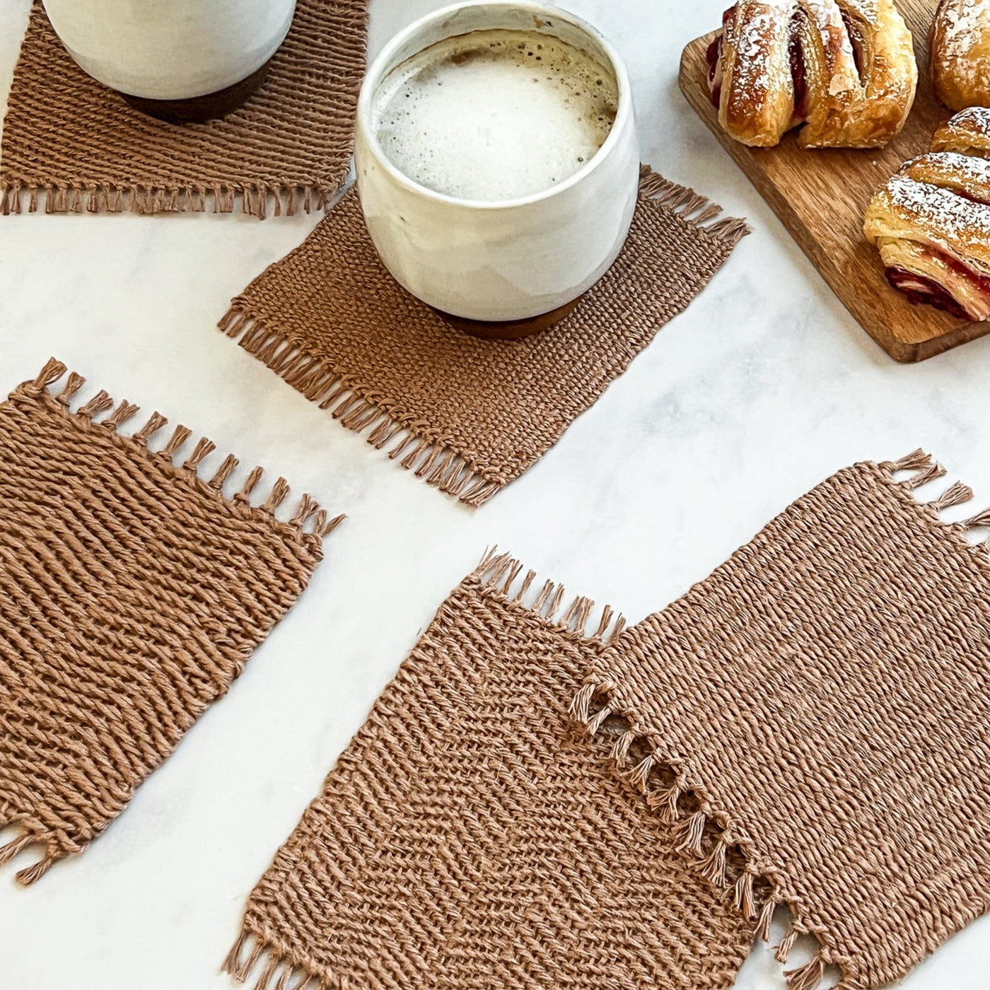 Callie Linen Coasters Kit– Best Beginner Loom Weaving Class w Kit