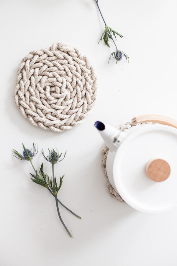 Finger Knit Trivet Pattern & Video