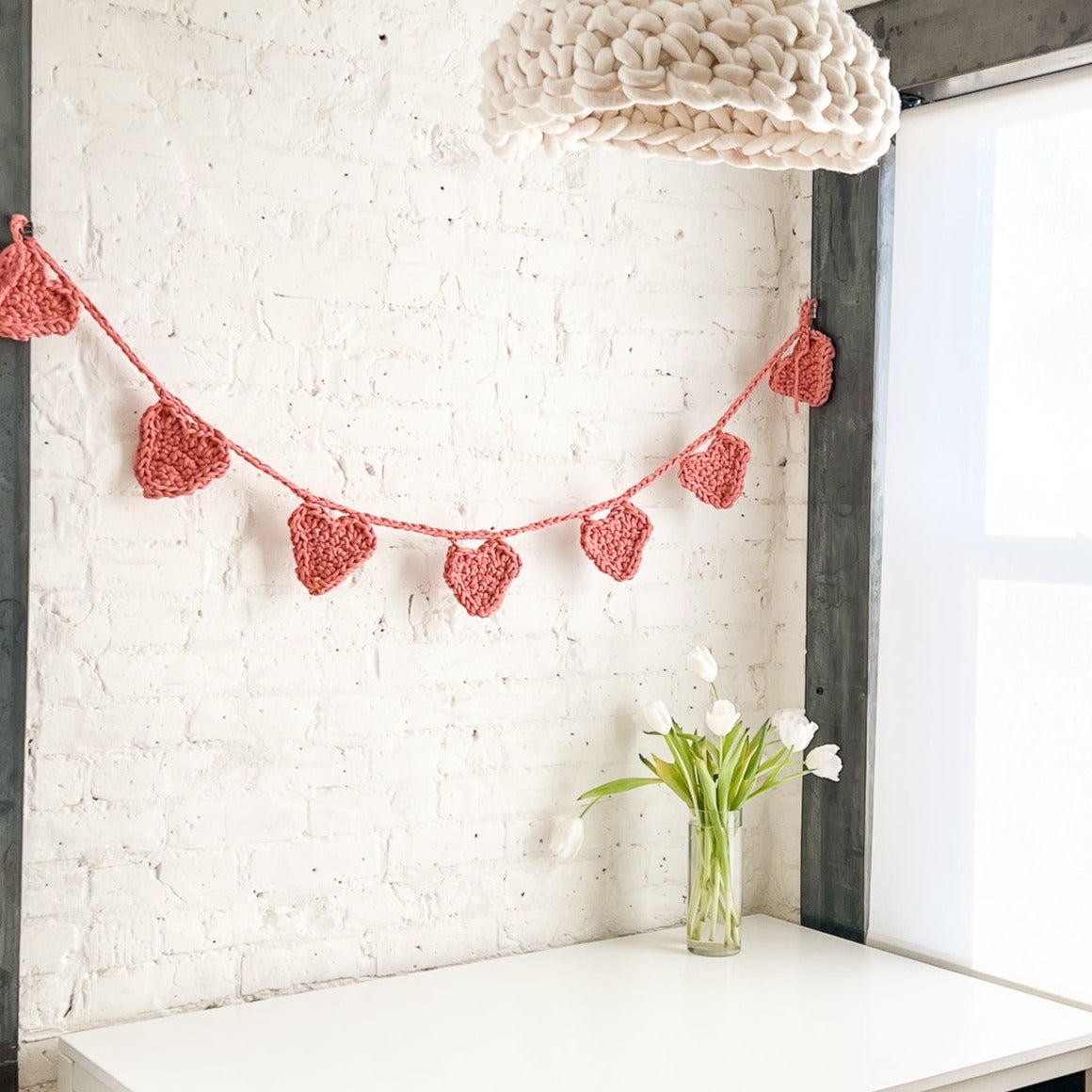 String of Crochet Hearts Pattern & How To VIDEO – Flax & Twine